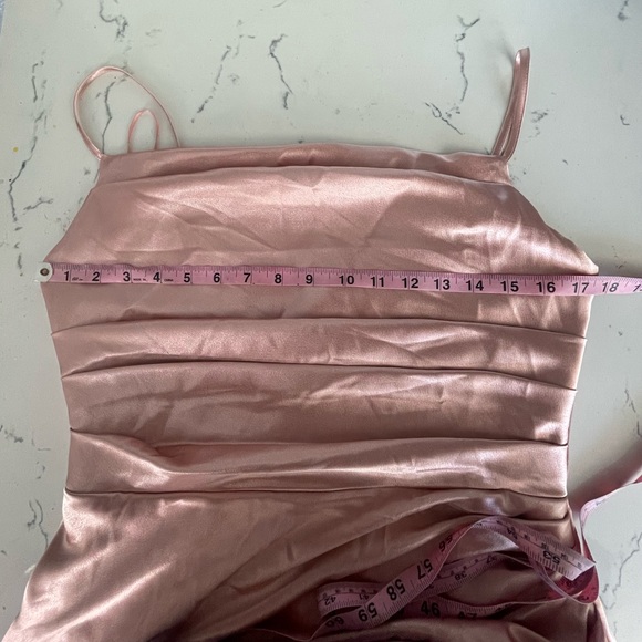 Birdy Grey | Dresses | Birdy Grey Lydia Dress Shiny Satin Rose Gold ...